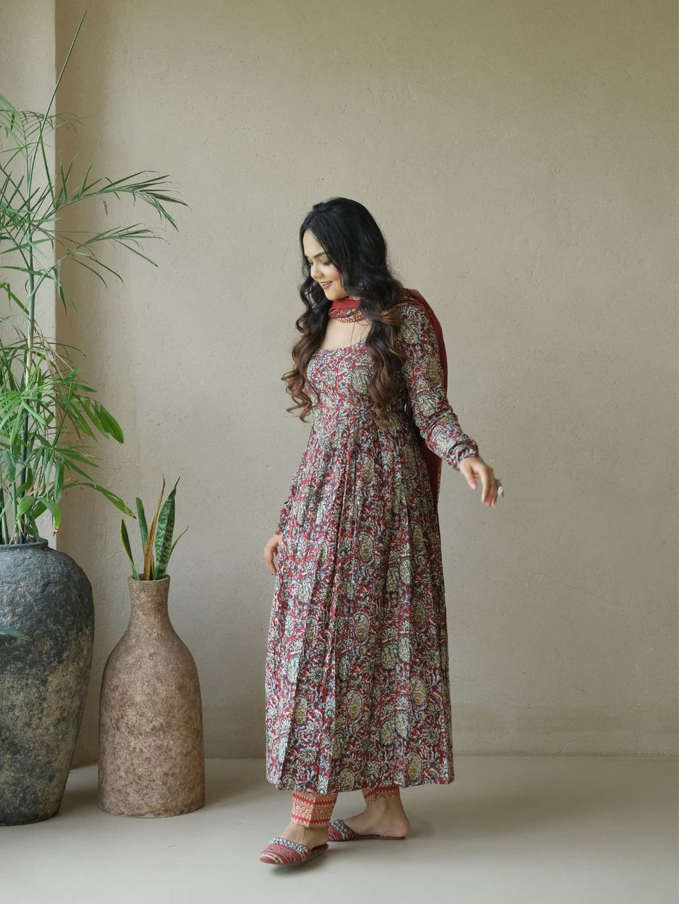 Samara Set Three Piece Cotton Anarkali Set – Krutico