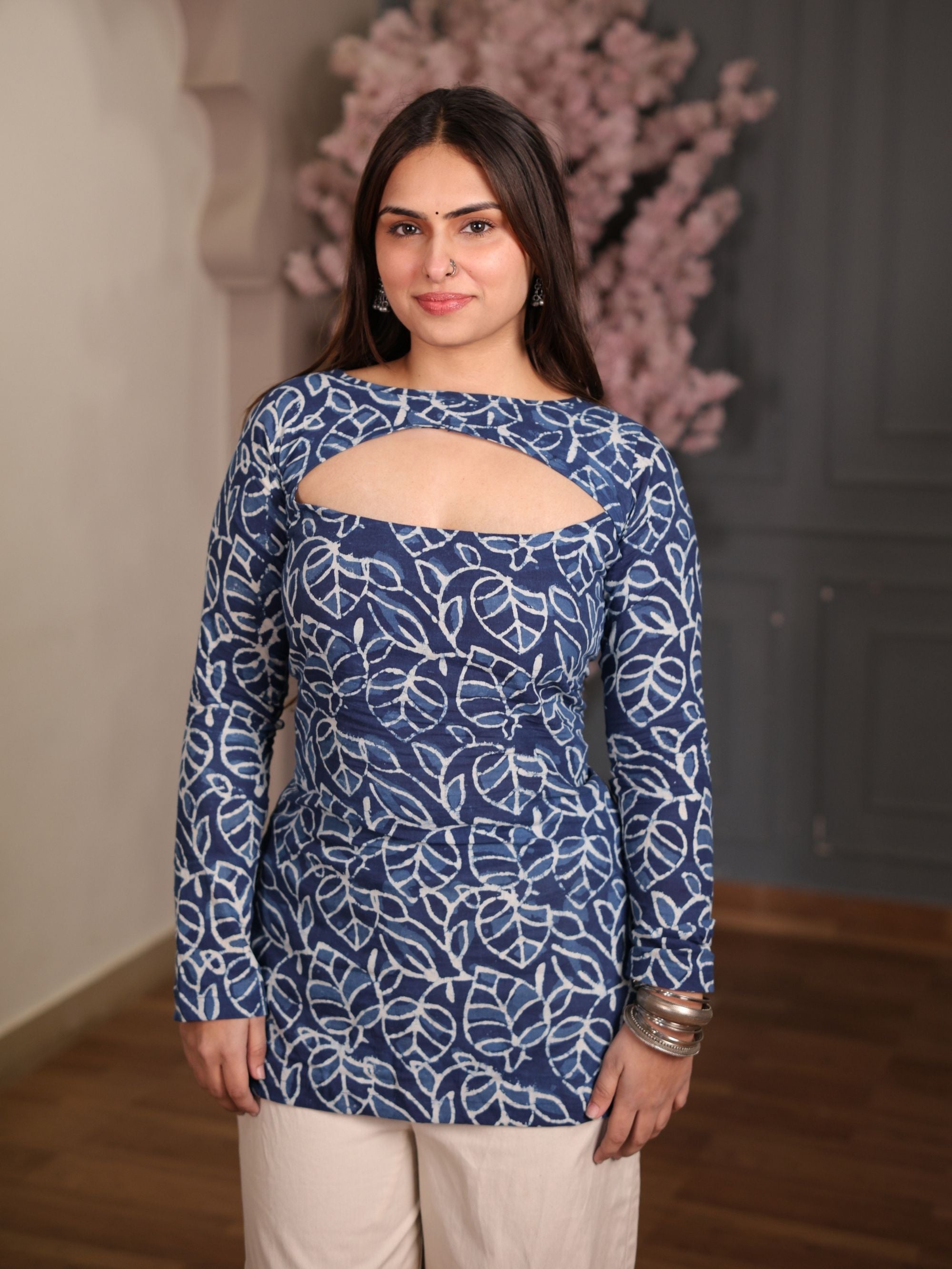 Aarohi Indigo Convertible Short Kurti Set | Cotton Corset Back Kurti ...